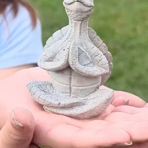 Concrete Praying Turtle/ Cement Meditating Turtle/ Zen Animal Stone Art ...