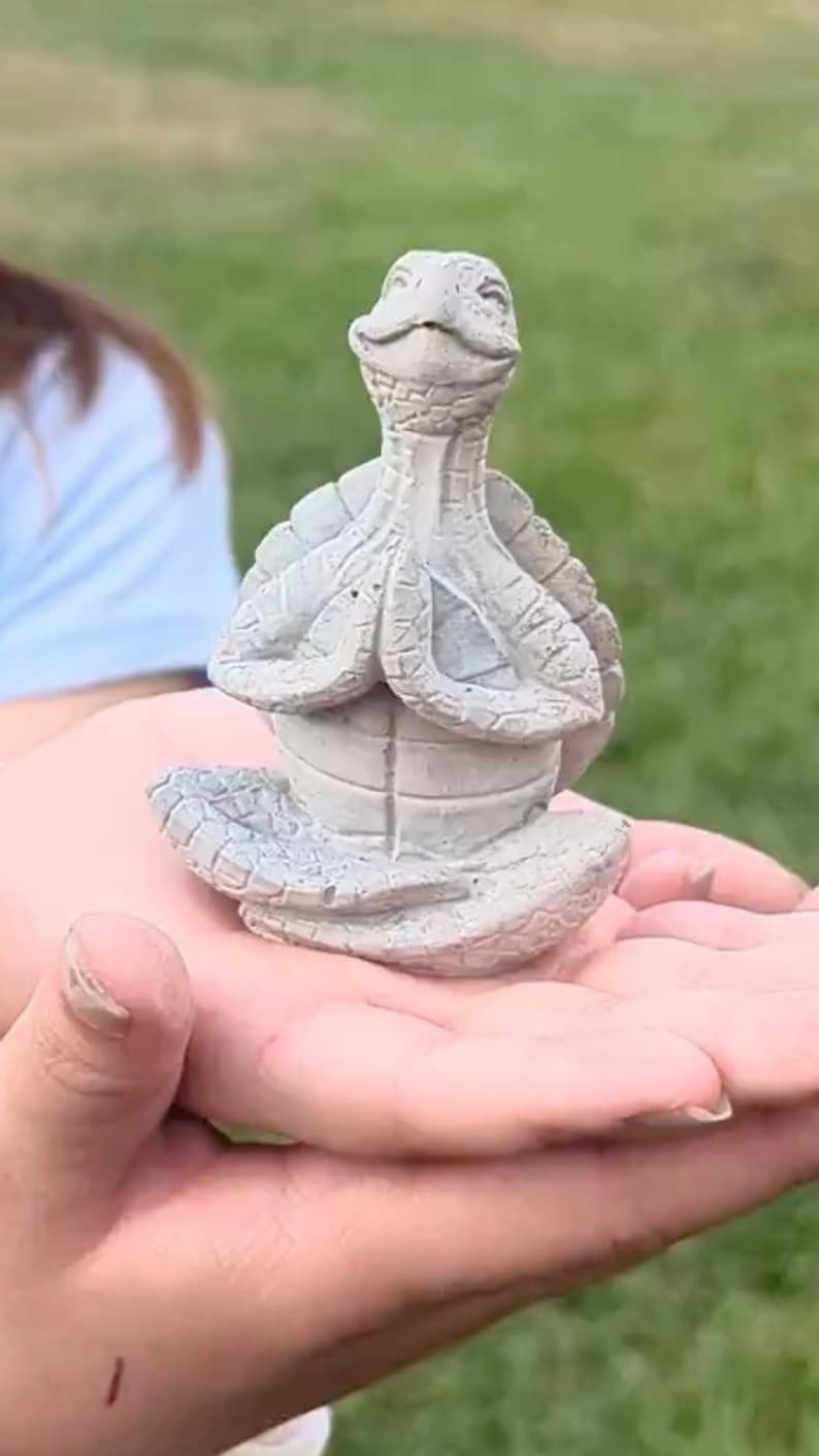 Concrete Praying Turtle/ Cement Meditating Turtle/ Zen Animal Stone Art ...