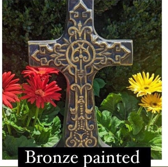 Celtic Concrete Cross/ Concrete Garden Cross/ Cement Cross Statue/ Lawn ...