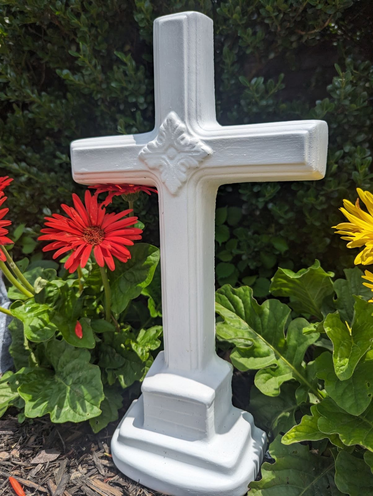 Concrete Cross/ Cement Garden Cross/ Lawn Ornament/ Memorial Cross ...