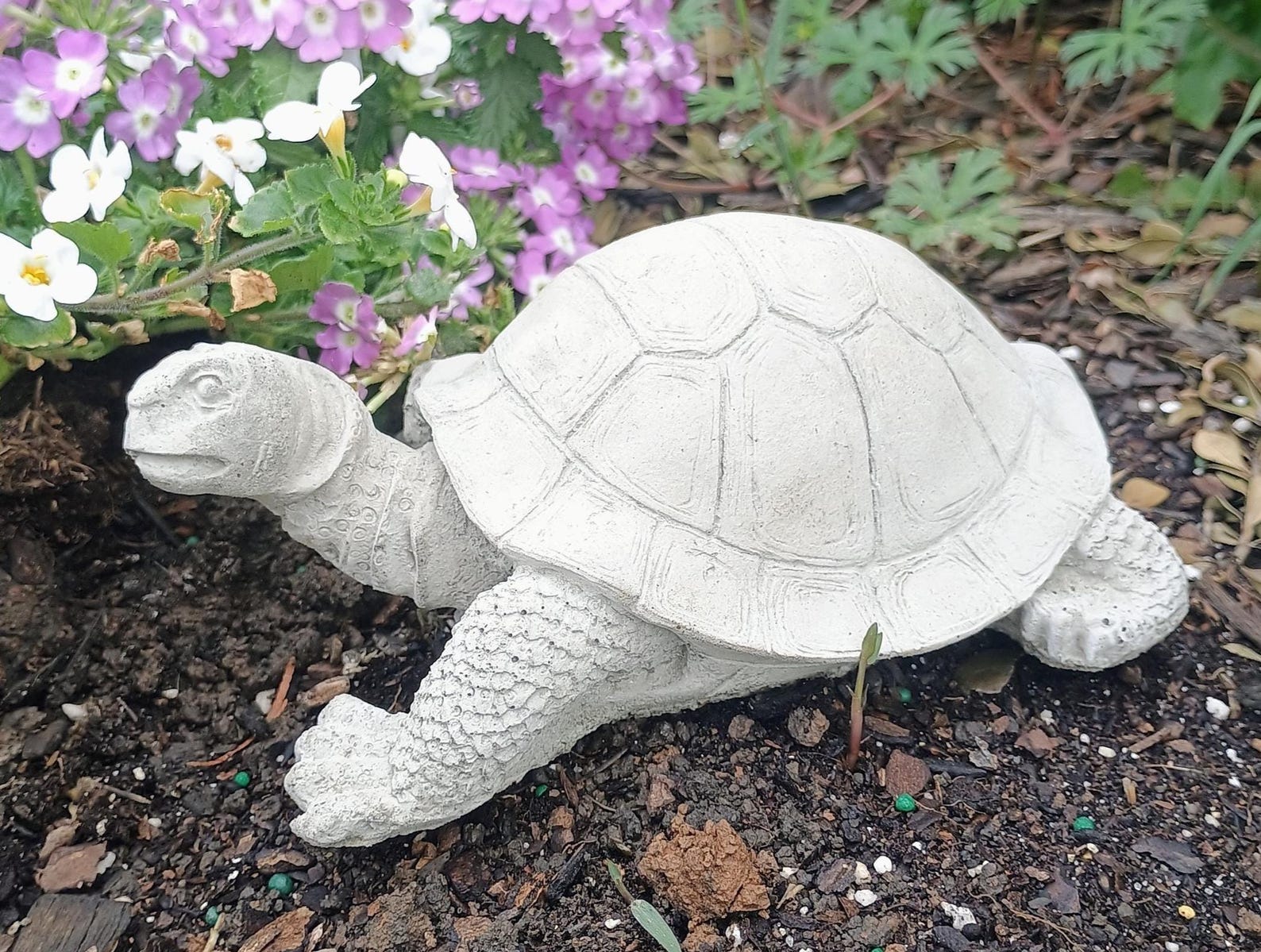 Concrete Garden Turtle Painted Tortoise Garden Figurine Cement Reptile ...