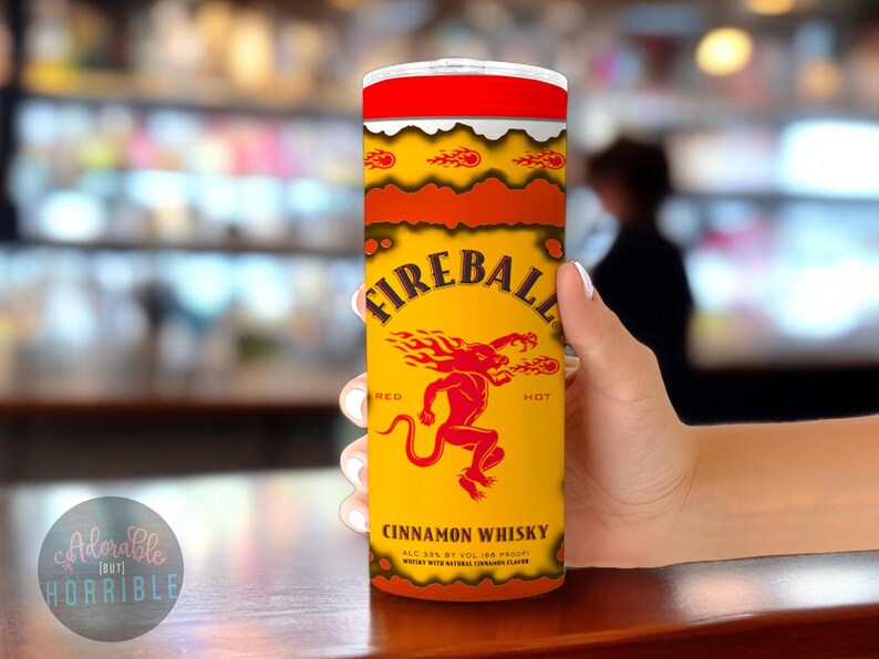 Fireball Whiskey Red Label ⁝ 20 Oz Skinny Tumbler ⁝ Funny Tumbler ...