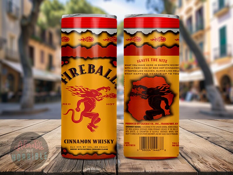 Fireball Whiskey Red Label ⁝ 20 Oz Skinny Tumbler ⁝ Funny Tumbler ...