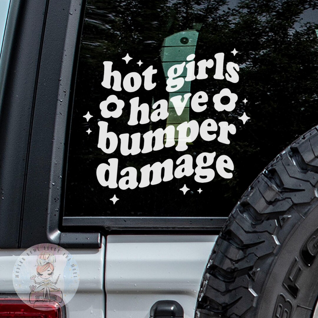 Hot Girls Bumper Damage Vehicle Decal Adult Humor Funny Decal Bumper ...