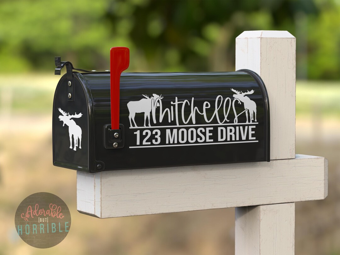 Personalized Moose ⁝ Mailbox Decal ⁝ Outdoor Decor ⁝ Personalized ...