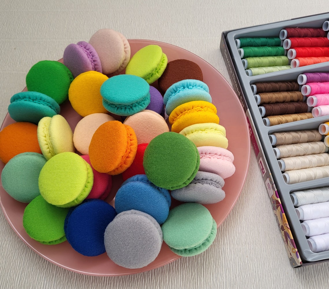 Macarons and Cookies Felt Set,felt Doll Food,toy Food,pretend Food ...