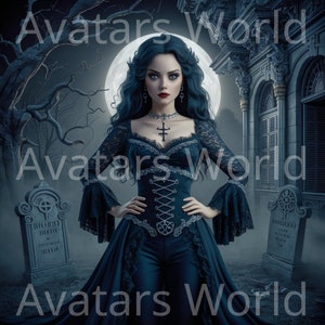 5 gothic Girl Profile Pictures / Game Avatar / Social Media Logo ...