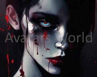 4 Female Warrior Game Avatars / Gamer Logo / Social Media Logo ...