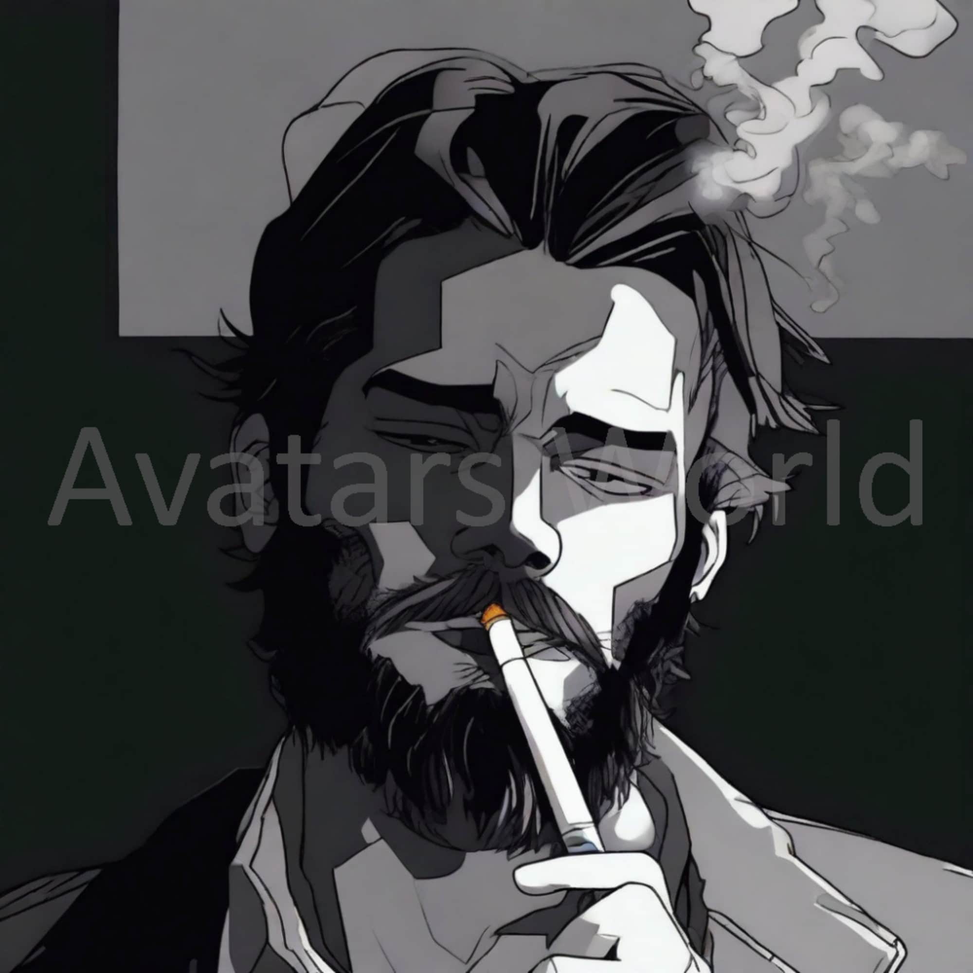5 Smoking Man Game Avatars / Gamer Logo / Social Media Logo / Cartoon ...