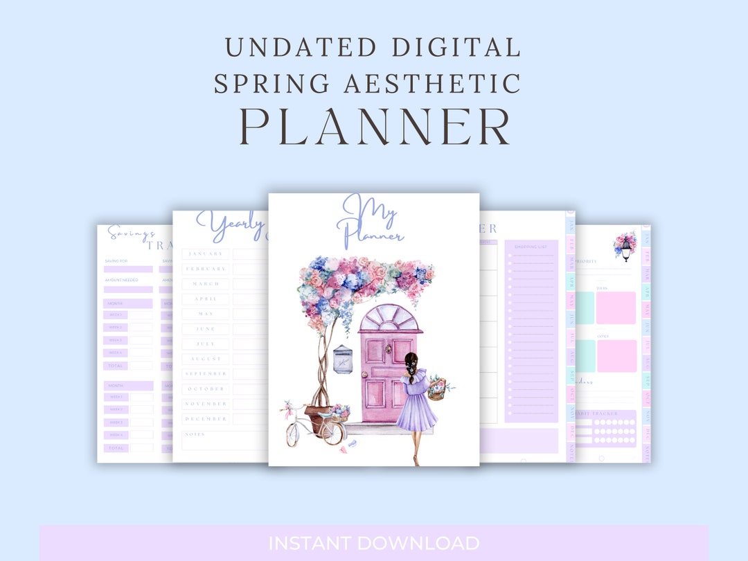 Digital Planner, Spring Digital Planner, Digital Notebook, Pastel ...