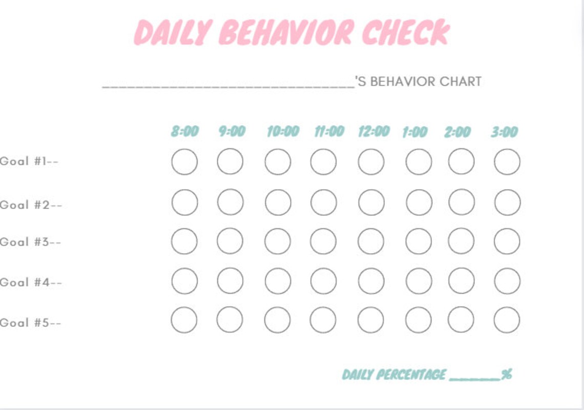 Behavior Tracking Chart - Etsy
