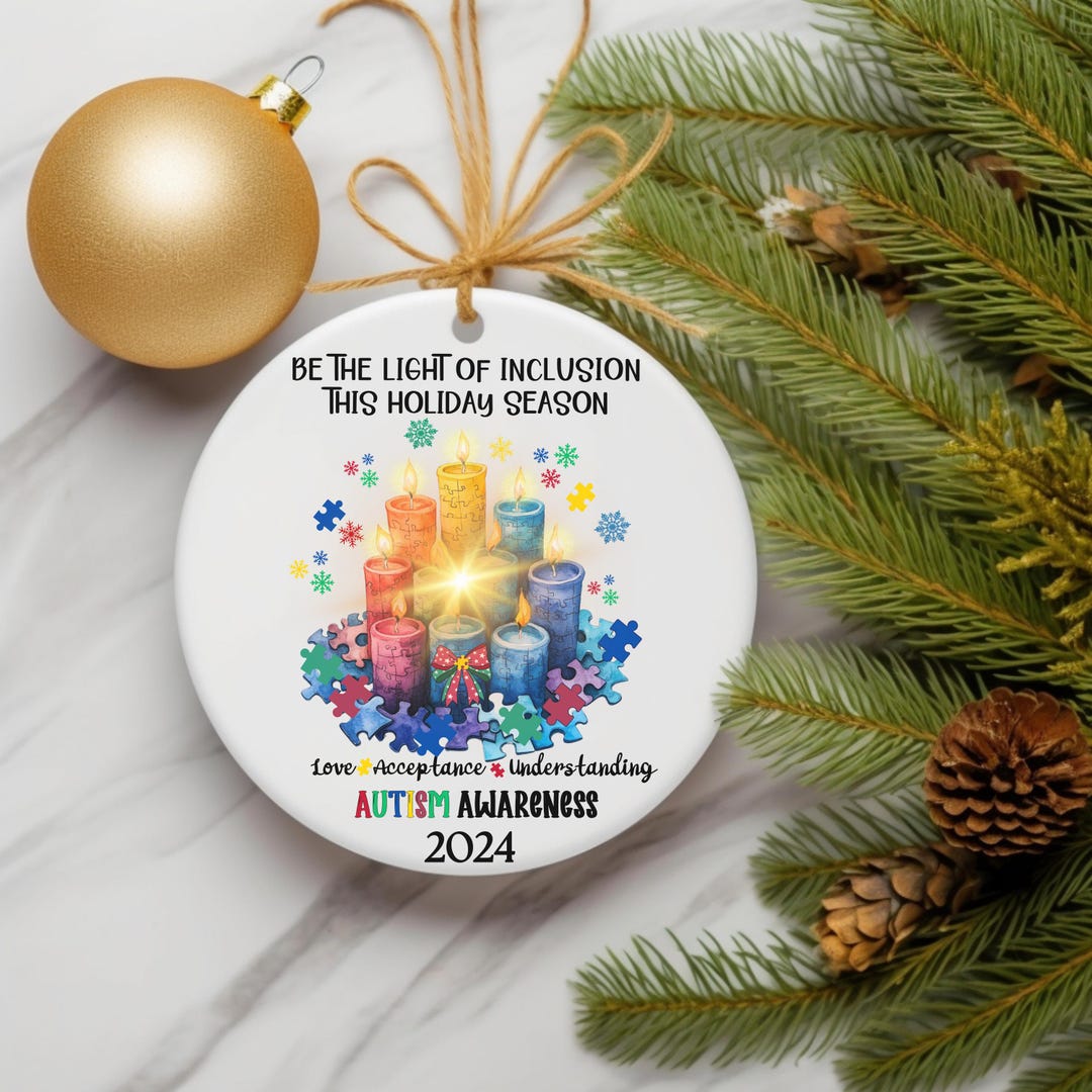 Christmas Autism Awareness Ornament, Autism Support Ornament, Autism ...