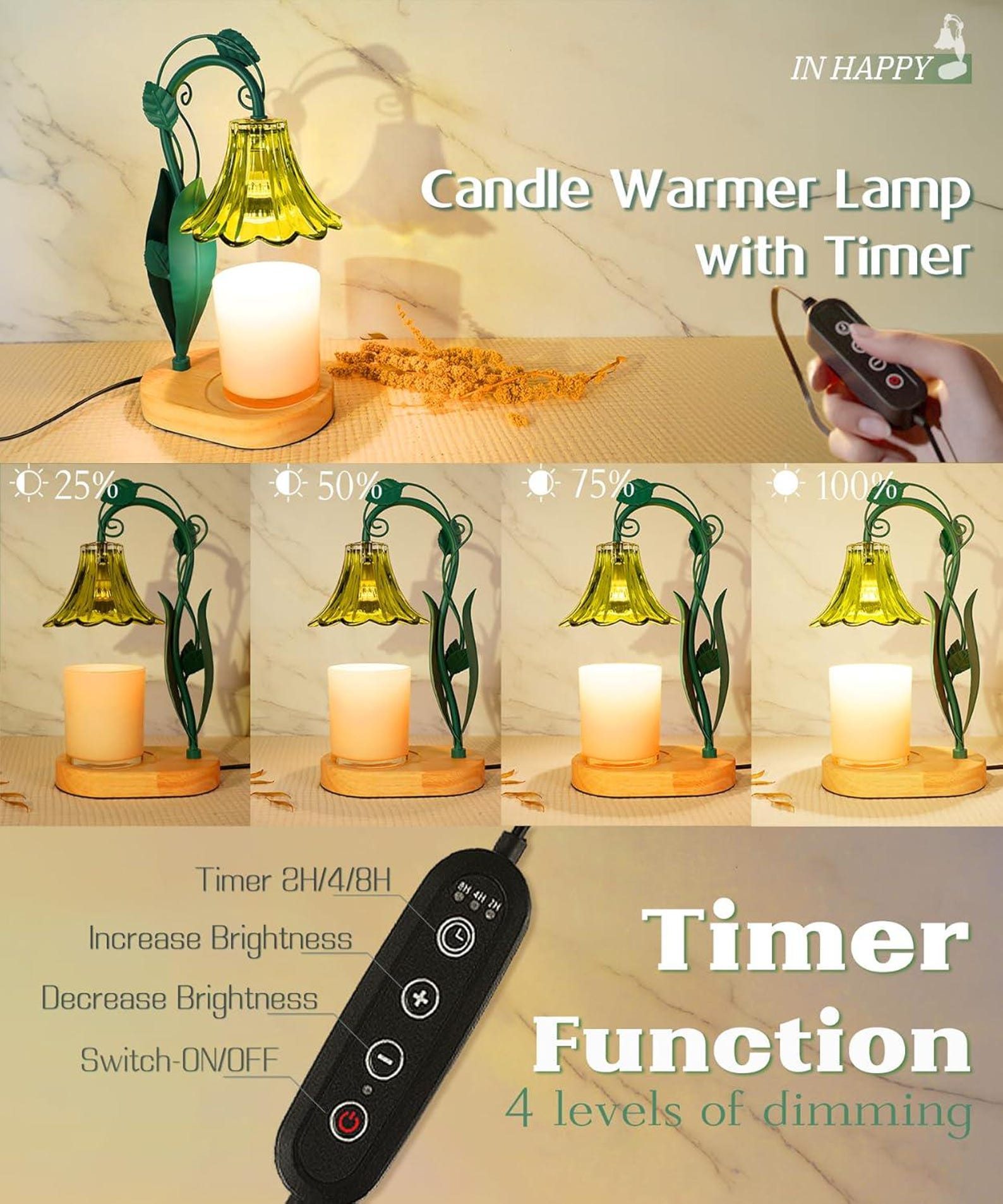 Flower Candle Warmer Lamp: Floral Home Decor With Timer - Etsy