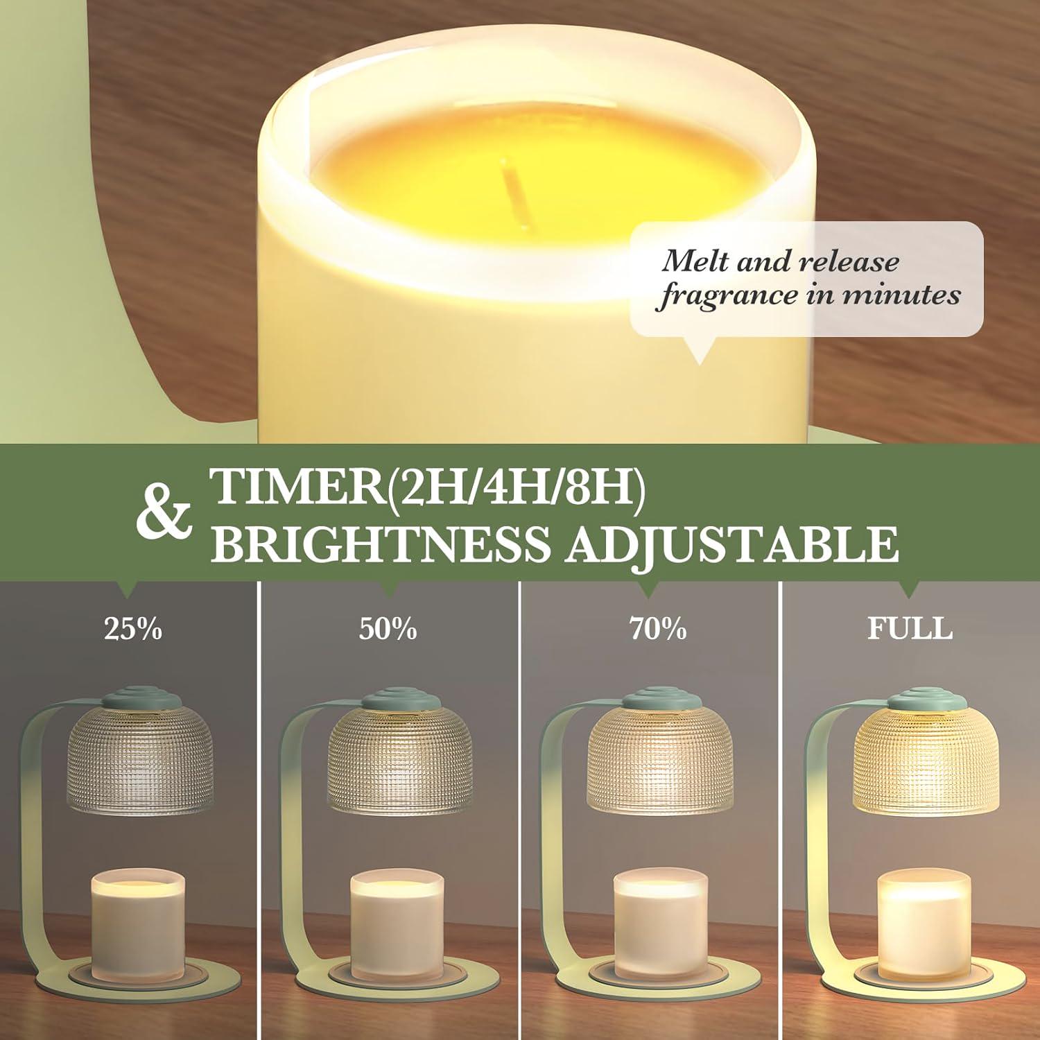 Retro Green Candle Warmer Lamp: Timer & Dimmer, Safe Home Fragrance - Etsy