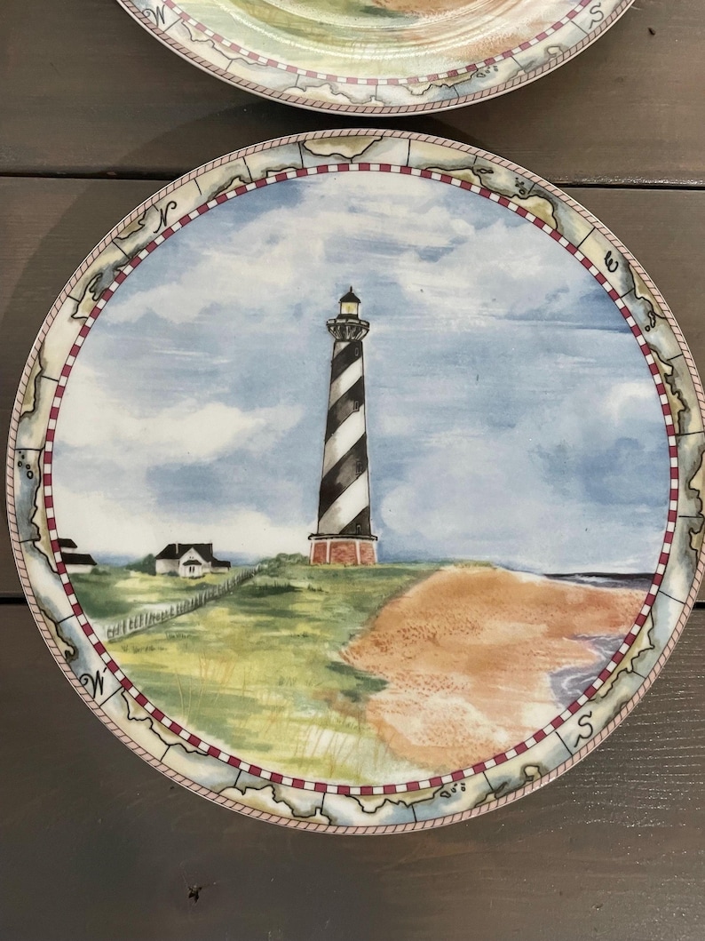 American Atelier Lighthouse Tea Set: 6 Cups, Saucers & Plates - Etsy