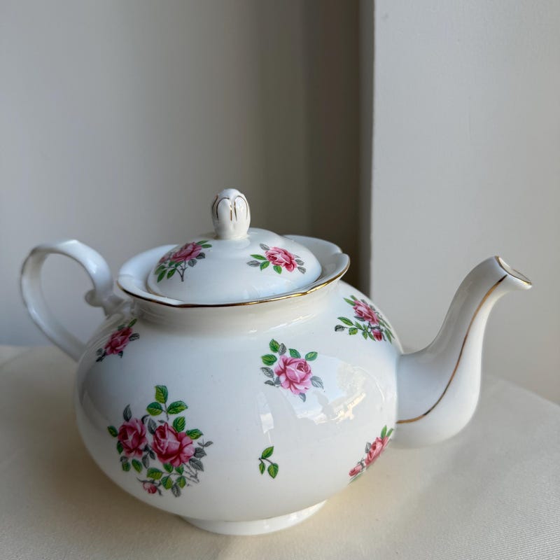 Pink Rose Teapot - Etsy