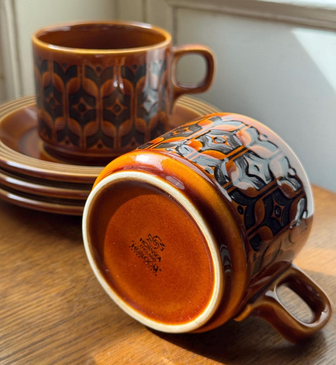 Vintage Hornsea Pottery Tea Cup and Saucer Set - Heirloom Design - Etsy