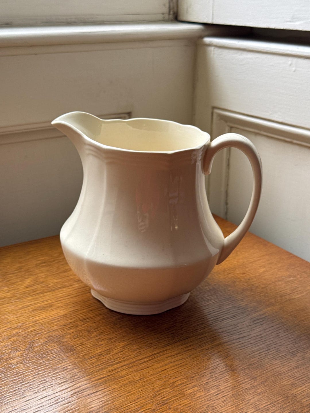 Alfred Meakin Creamware Jug From the 1930s With Embossed Edge Details ...