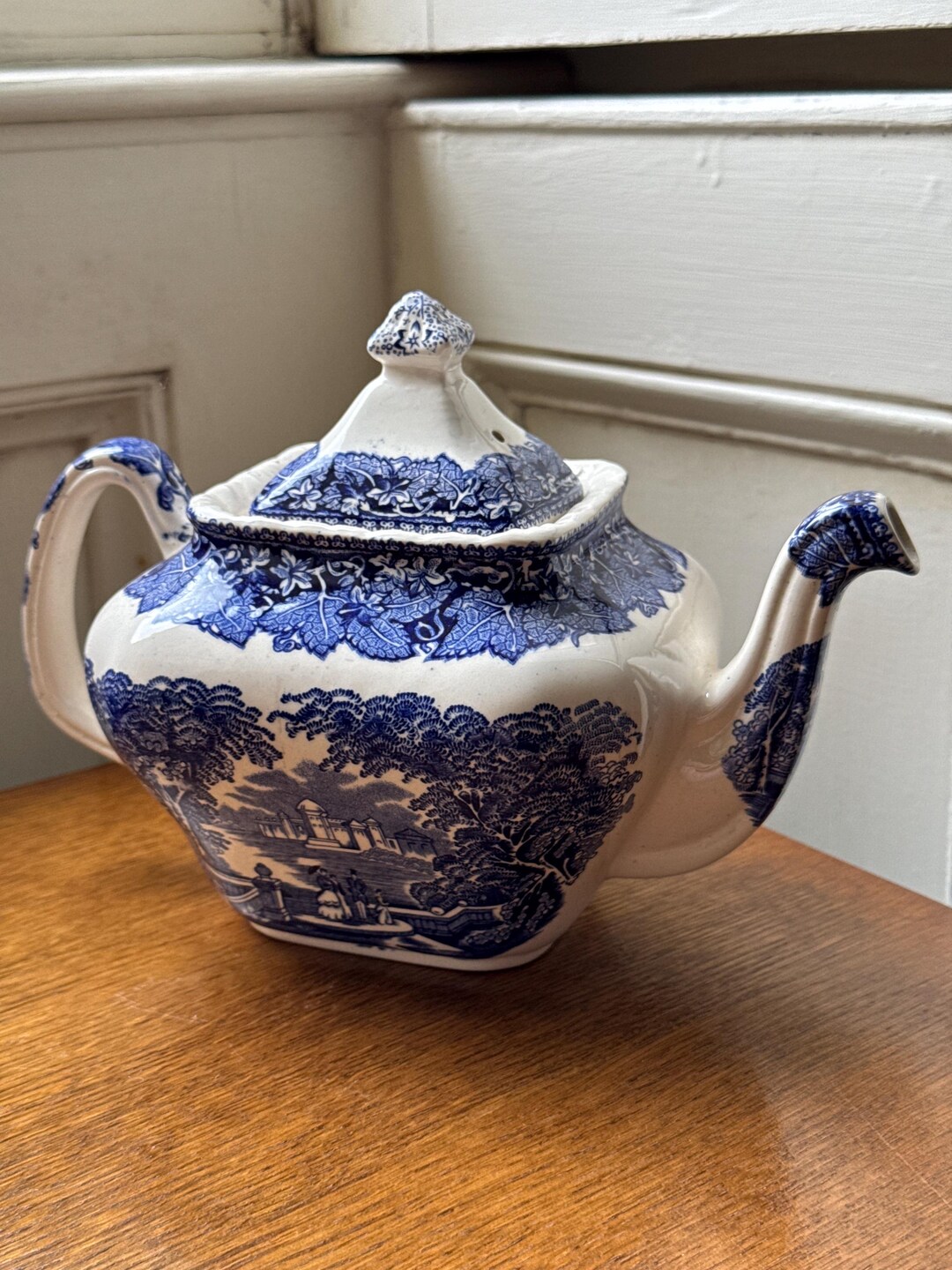 Mason's Vista Ironstone Blue and White Teapot, Blue and White Vintage ...