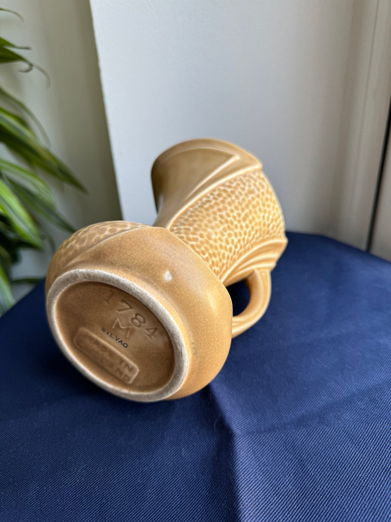 1950s British Sylvac sylvac Art Deco Fawn Glaze Textured Jug Vase ...