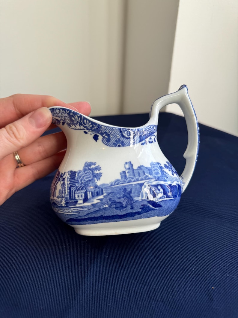 Spode Italian Blue & White Milk Jug, Spode Milk Jug, Spode Creamer ...