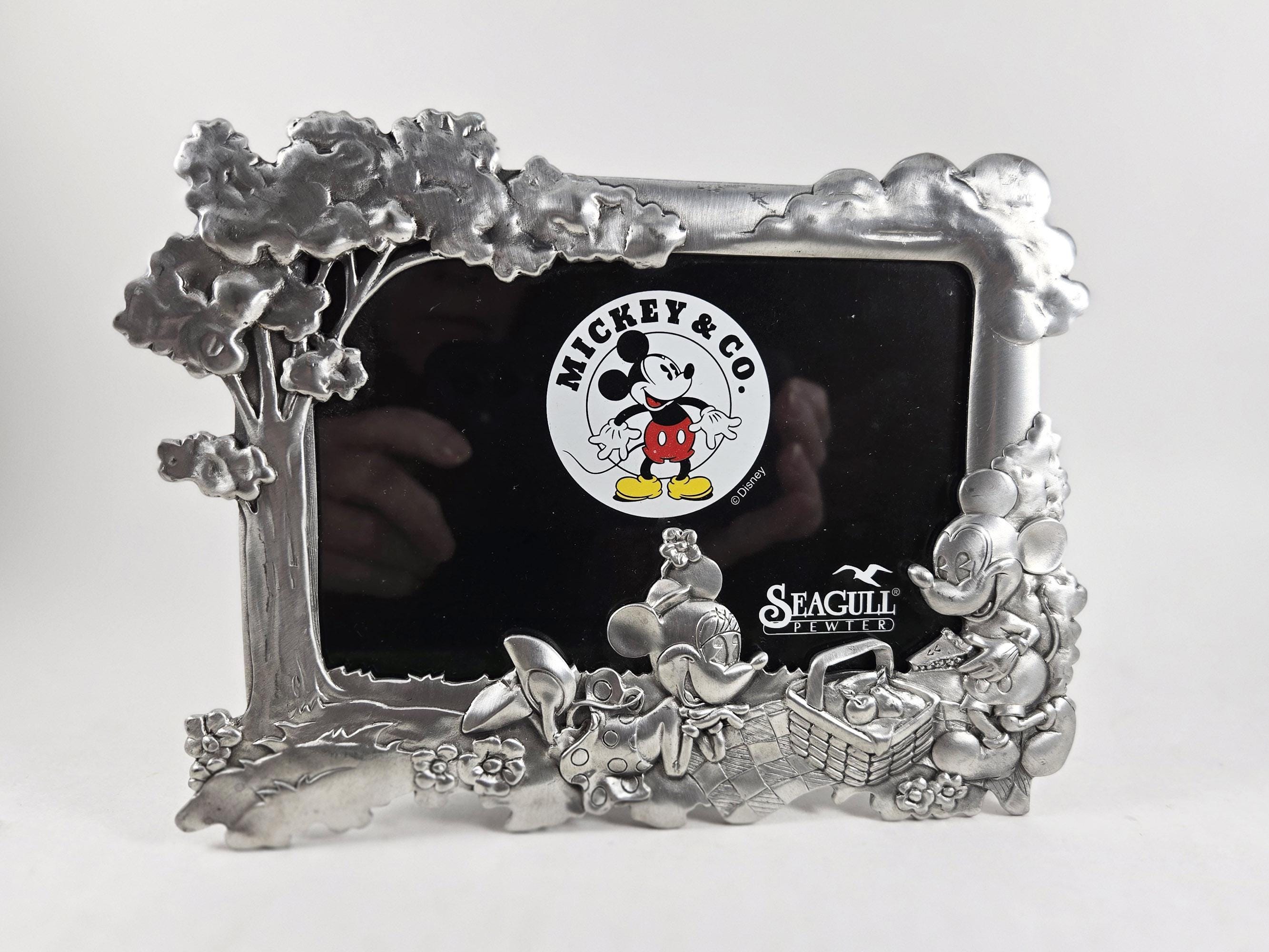 Disney Pewter Frame Mickey and Minnie on Picnic Seagull Pewter Photo ...