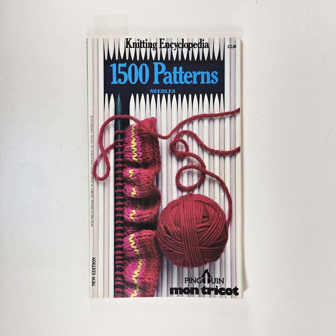 Knitting Encyclopedia 1500 Patterns Mon Tricot Pingouin; 1984 Knitting ...