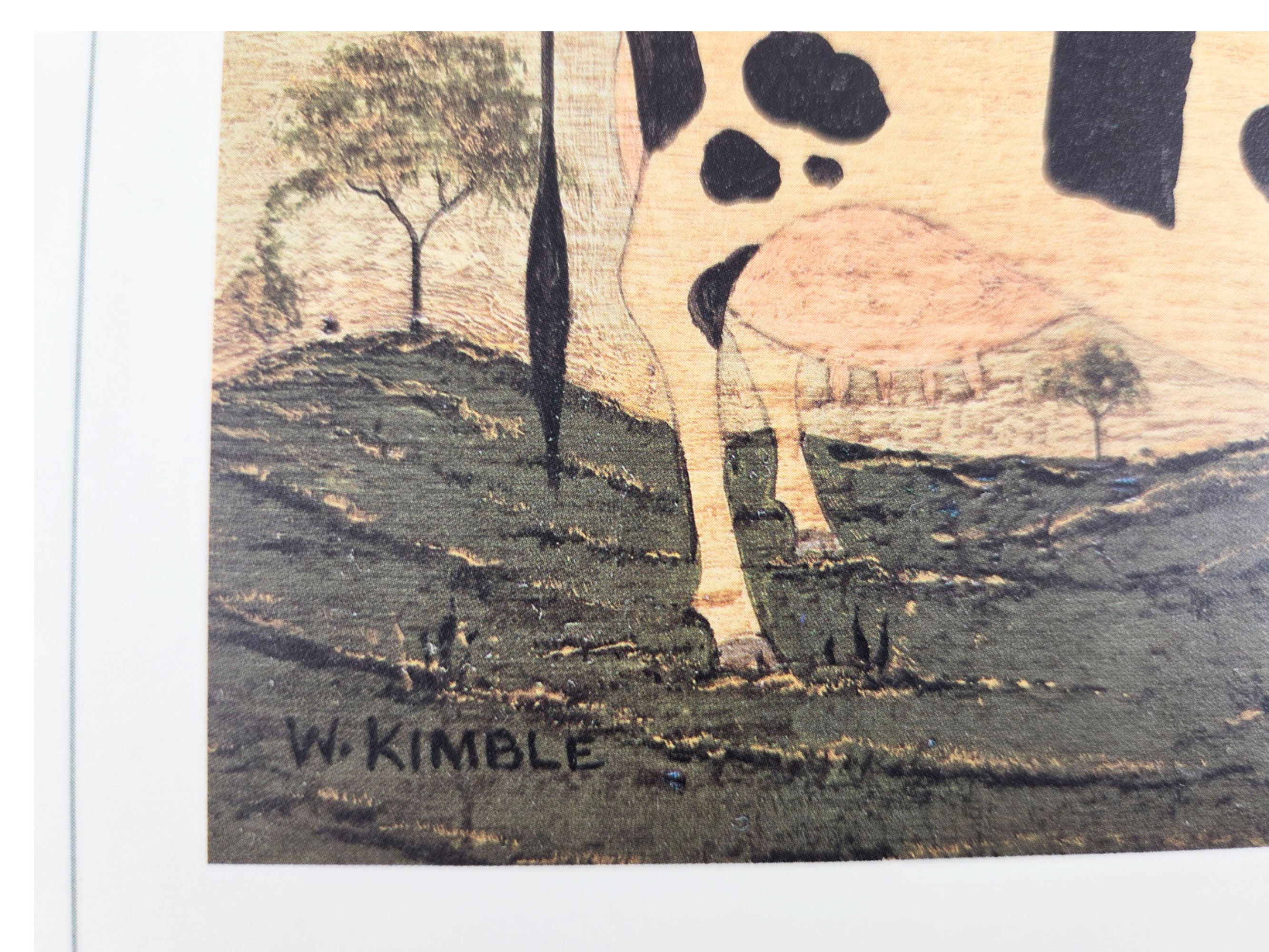 Warren Kimble Folk Art Cow Print Vintage 8 X 10 Plaque Primitive Style ...