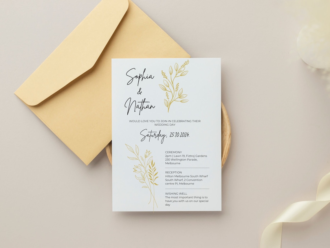 Wedding Invitation Card Template, Editable Templates for Personalized ...