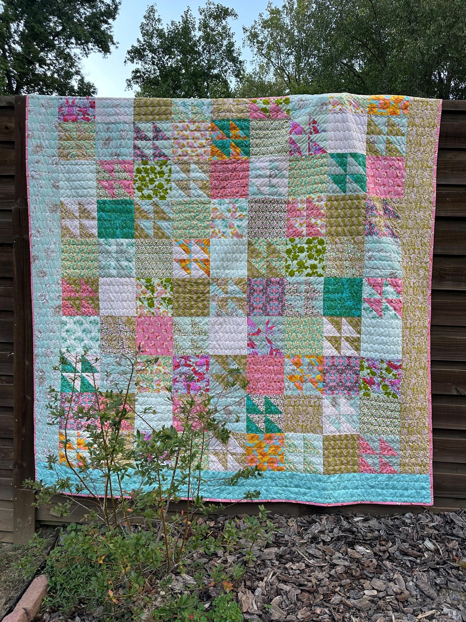 Handmade Patchwork Quilt: Boho Scrappy Throw Blanket (94 X 103) - Etsy