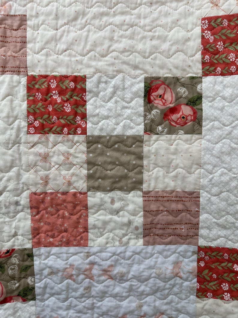 Handmade Irish Chain Quilt: Minky Backing, Pink Baby Quilt (40 X 40) - Etsy