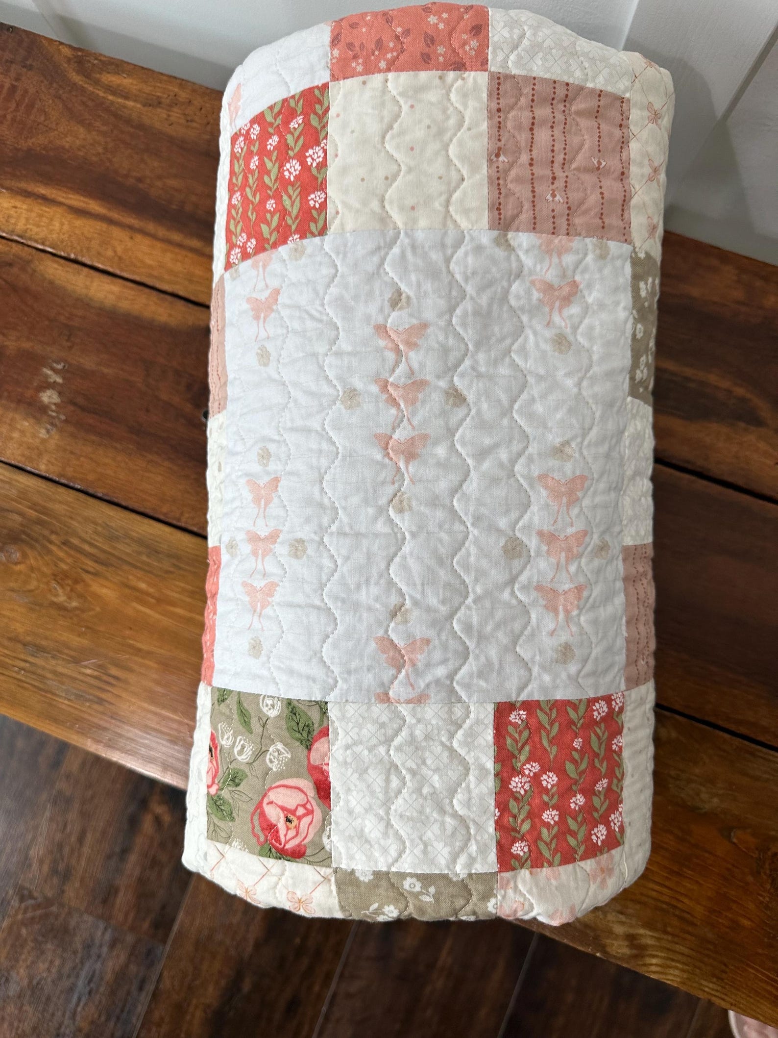 Handmade Irish Chain Quilt: Minky Backing, Pink Baby Quilt (40 X 40) - Etsy
