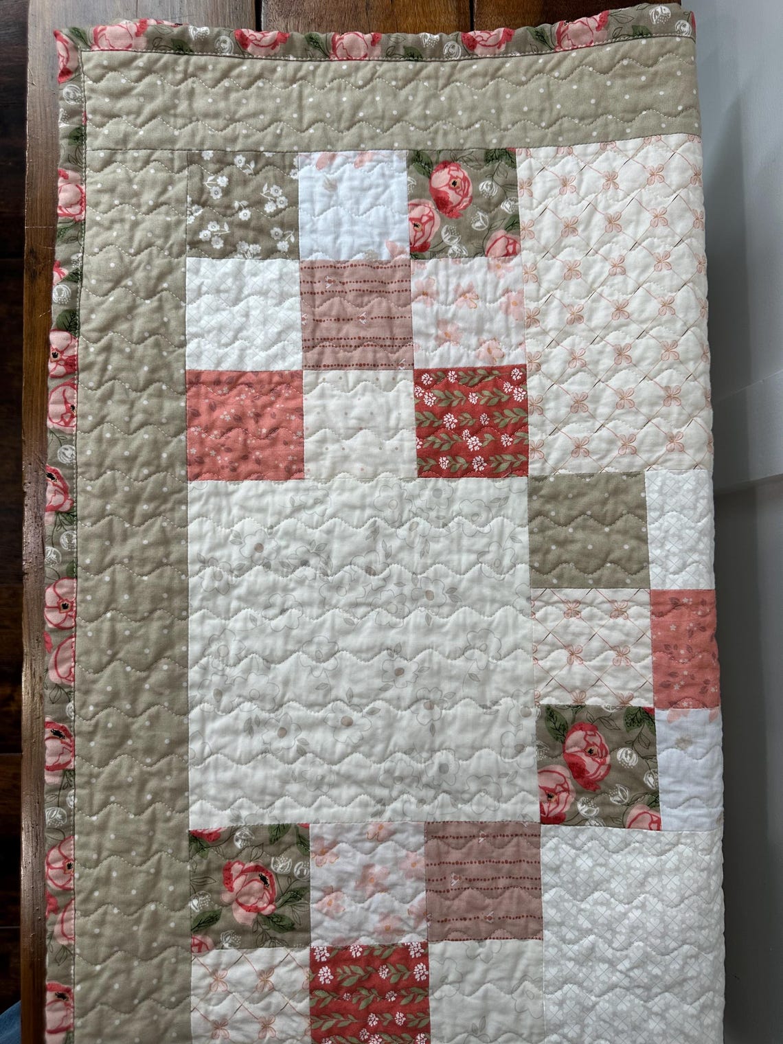 Handmade Irish Chain Quilt: Minky Backing, Pink Baby Quilt (40 X 40) - Etsy