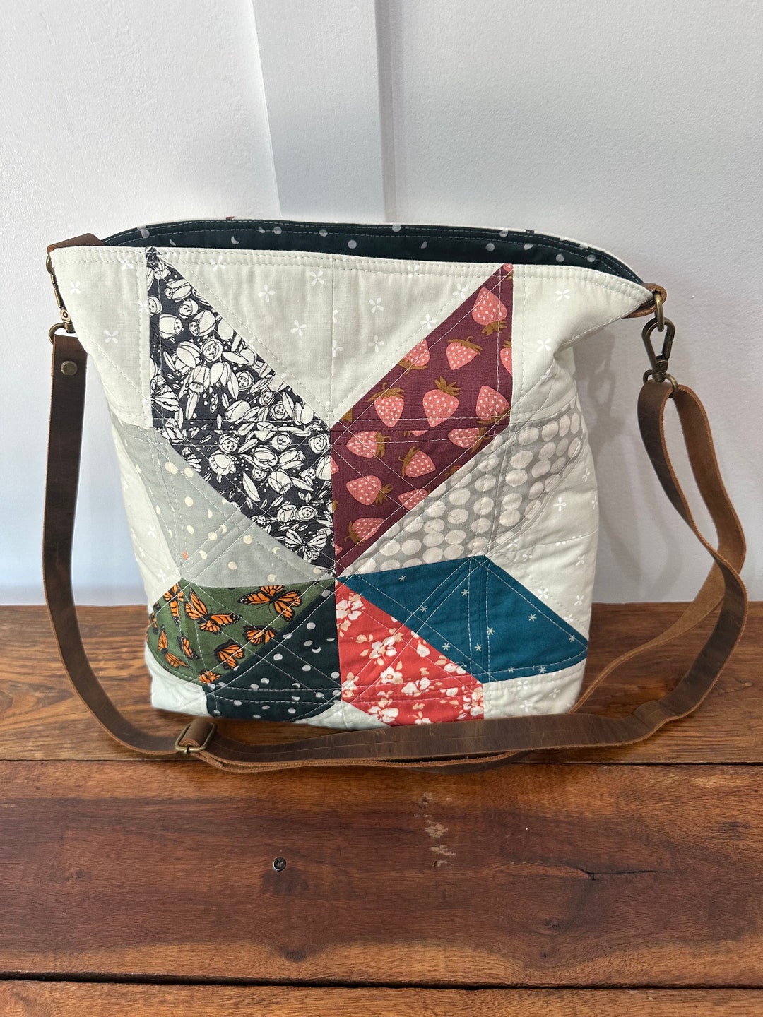 Handmade Quilted Star Purse/tote Bag With Adjustable Crossbody/shoulder ...