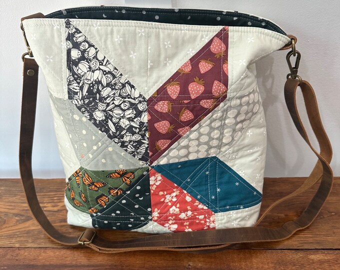 Handmade Quilted Star Purse/tote Bag With Adjustable Crossbody/shoulder ...