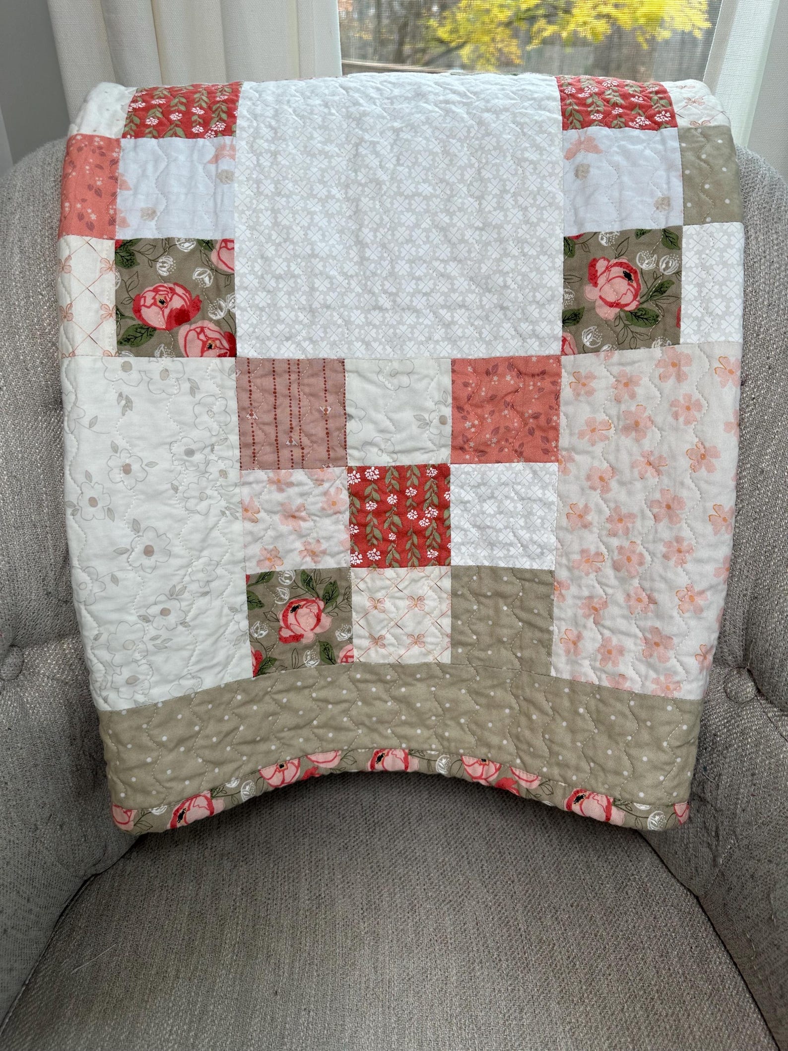 Handmade Irish Chain Quilt: Minky Backing, Pink Baby Quilt (40 X 40) - Etsy