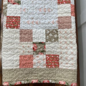Handmade Irish Chain Quilt: Minky Backing, Pink Baby Quilt (40 X 40) - Etsy