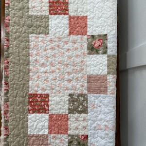 Handmade Irish Chain Quilt: Minky Backing, Pink Baby Quilt (40 X 40) - Etsy