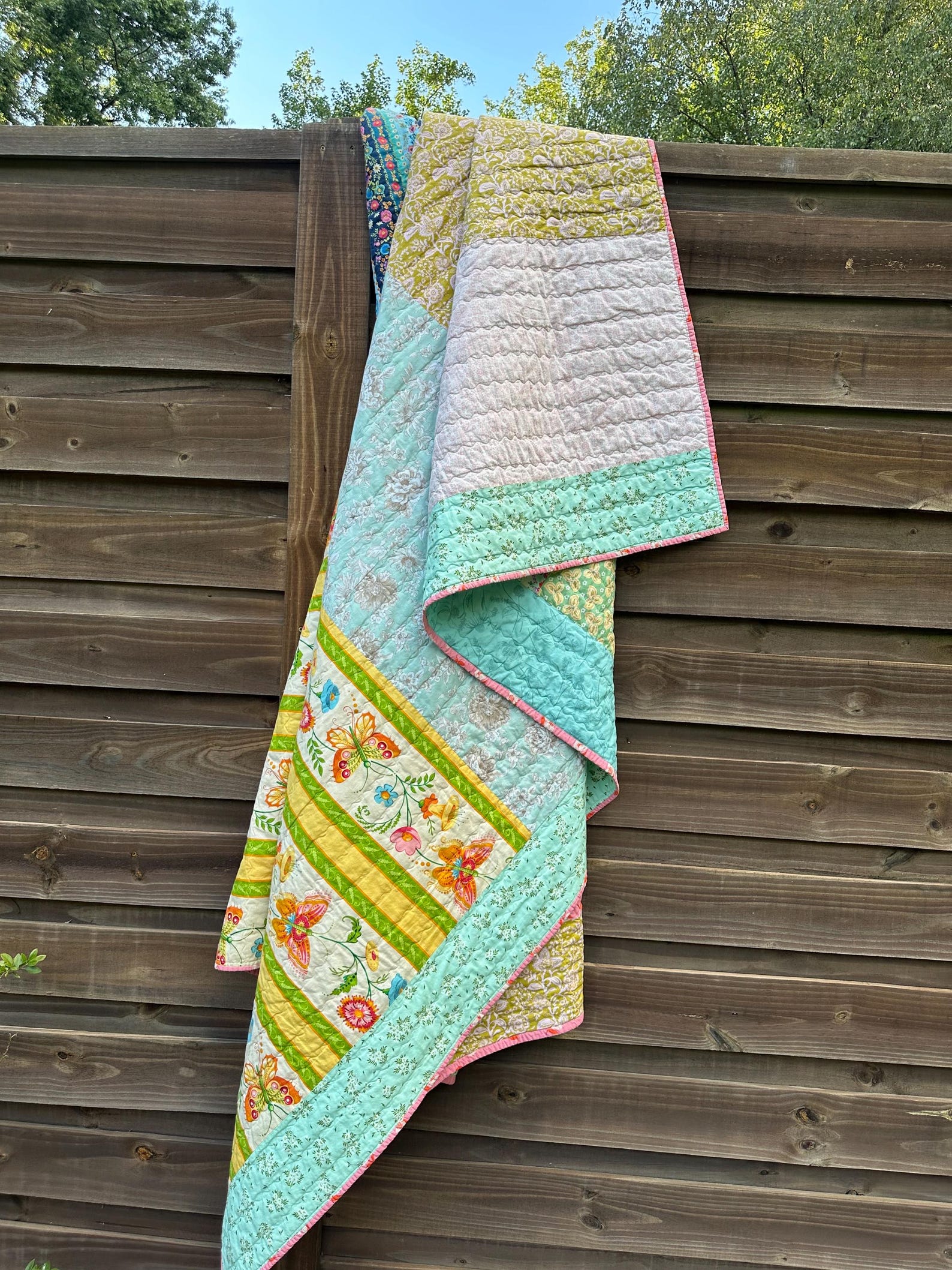 Handmade Patchwork Quilt: Boho Scrappy Throw Blanket (94 X 103) - Etsy