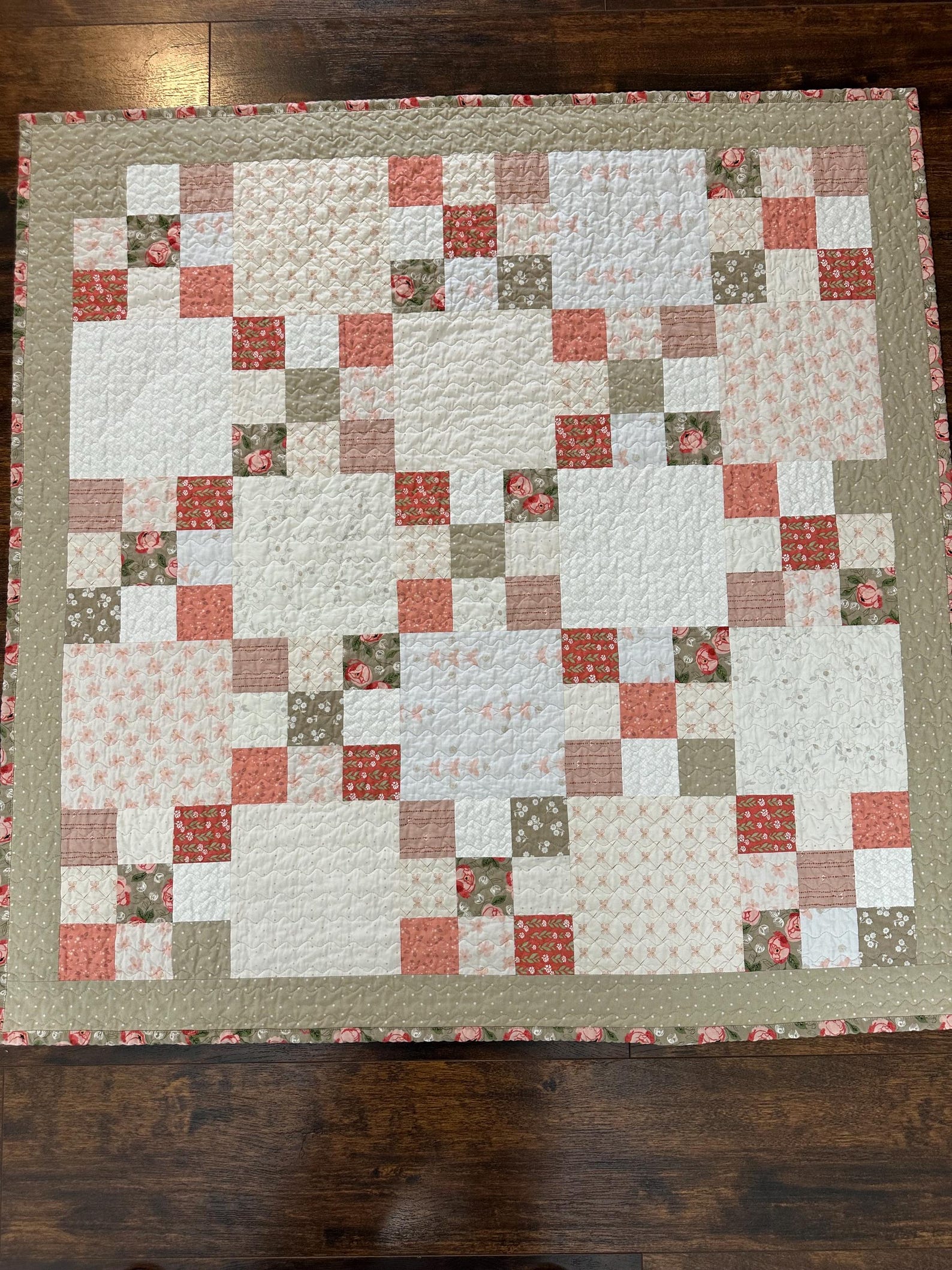 Handmade Irish Chain Quilt: Minky Backing, Pink Baby Quilt (40 X 40) - Etsy