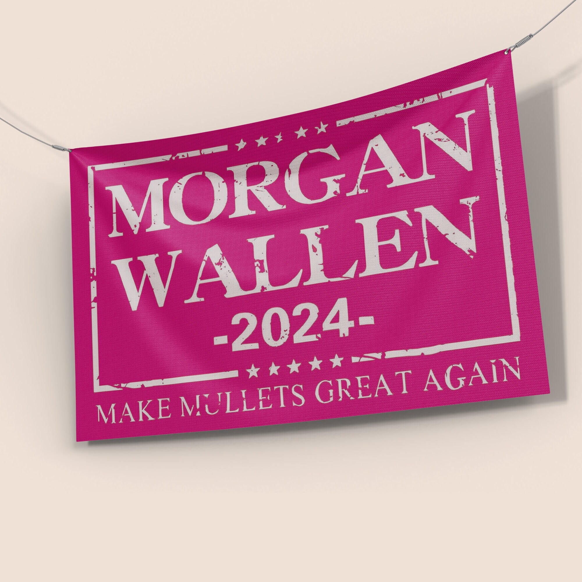 Morgan Wallen 2024 Flag, 3x2 Ft, Make Mullets Great Again, Wall Hanging ...