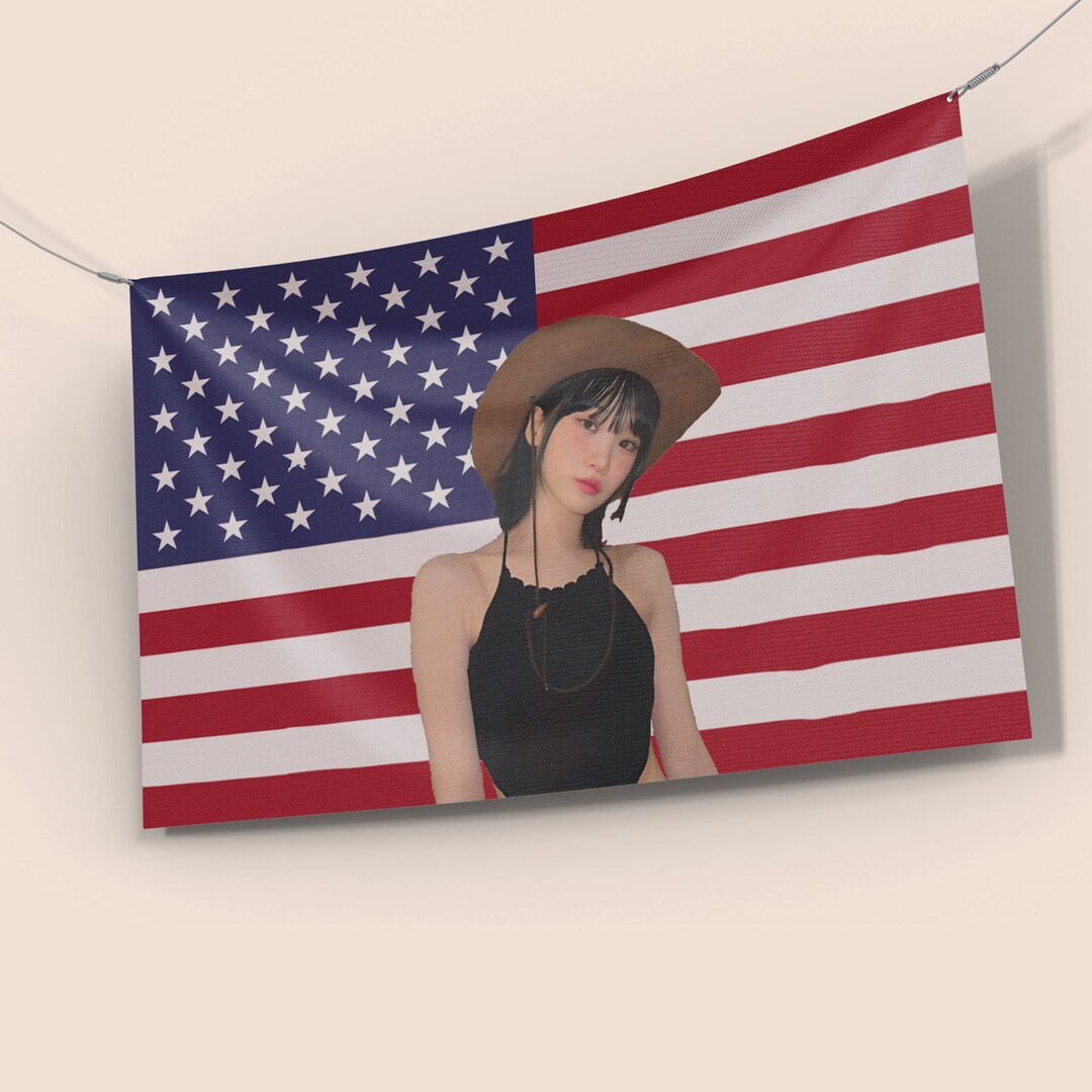 Le Sserafim Chaewon America Flag Tapestry, Kpop Funny Room Merch, Gift for Le Sserafim FEARNOT ...