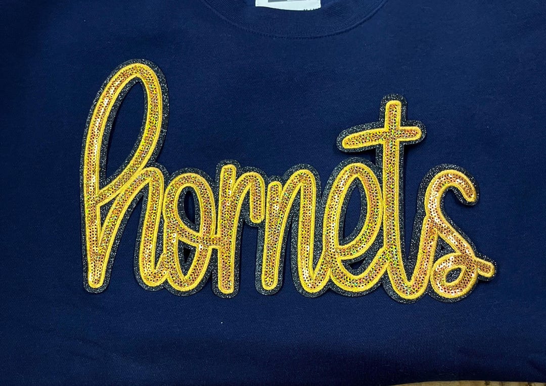 Sequin Hornets Mascot Crew Sweatshirt - Etsy