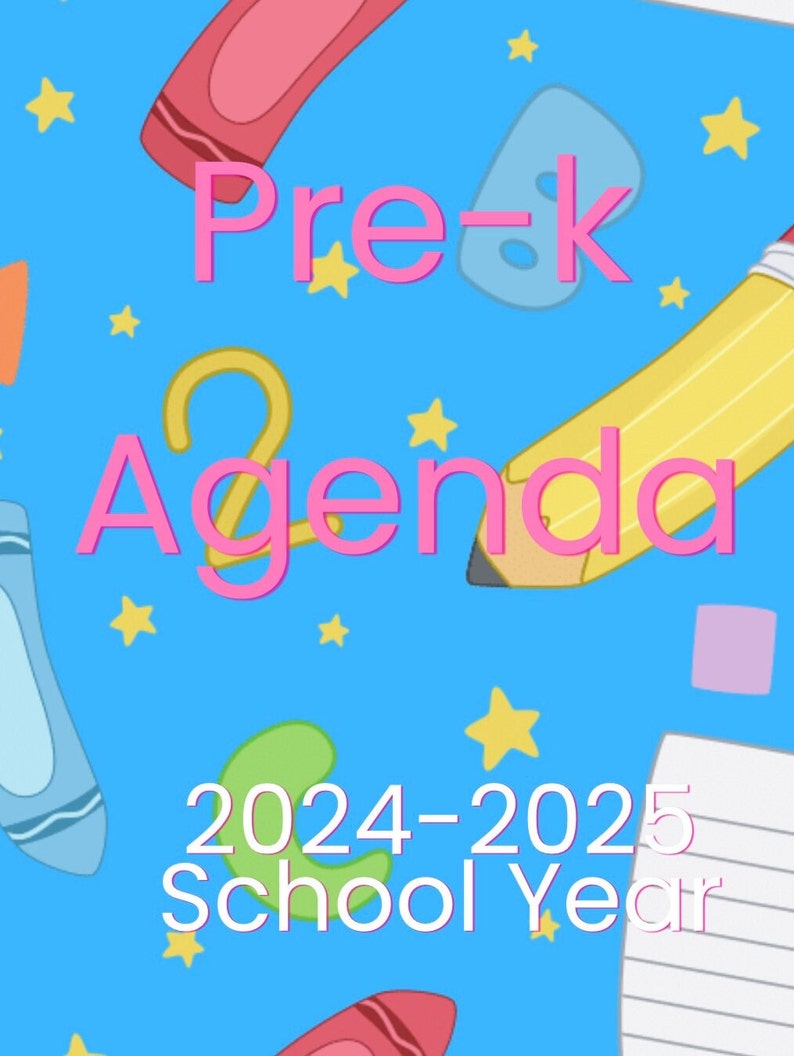 Pre-k Agenda 2024-2025 School Year - Etsy