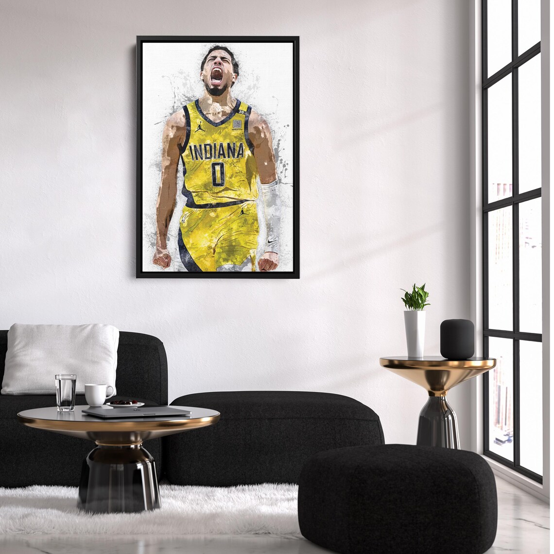 Tyrese Haliburton Canvas Print - Indiana Pacers Wall Art, NBA Decor for ...