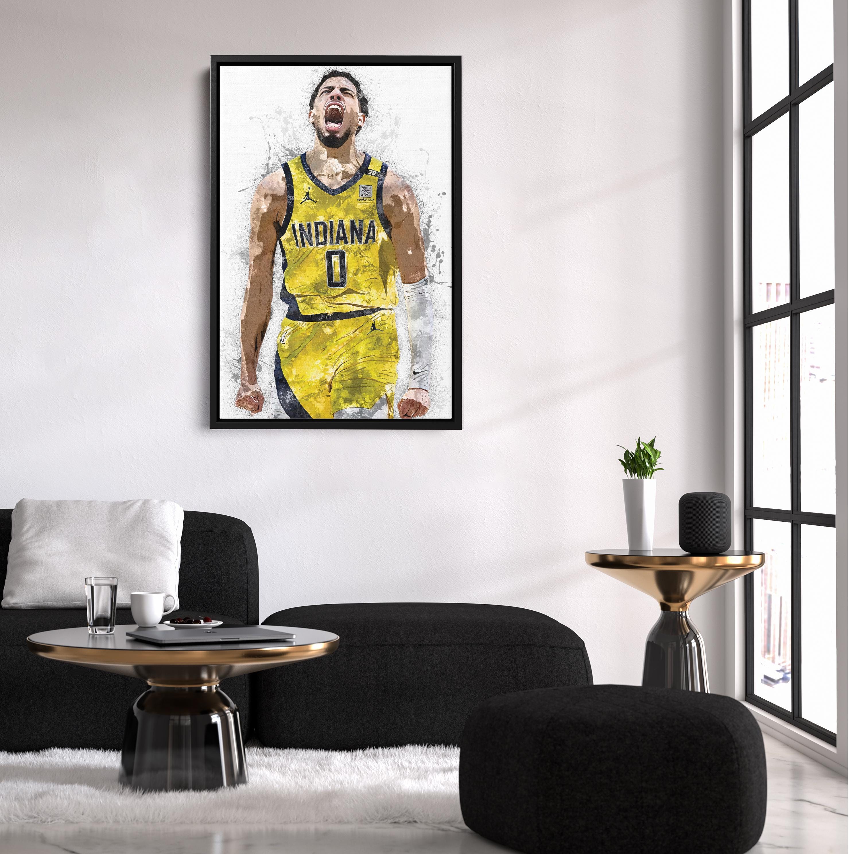 Tyrese Haliburton Canvas Print - Indiana Pacers Wall Art, NBA Decor for ...