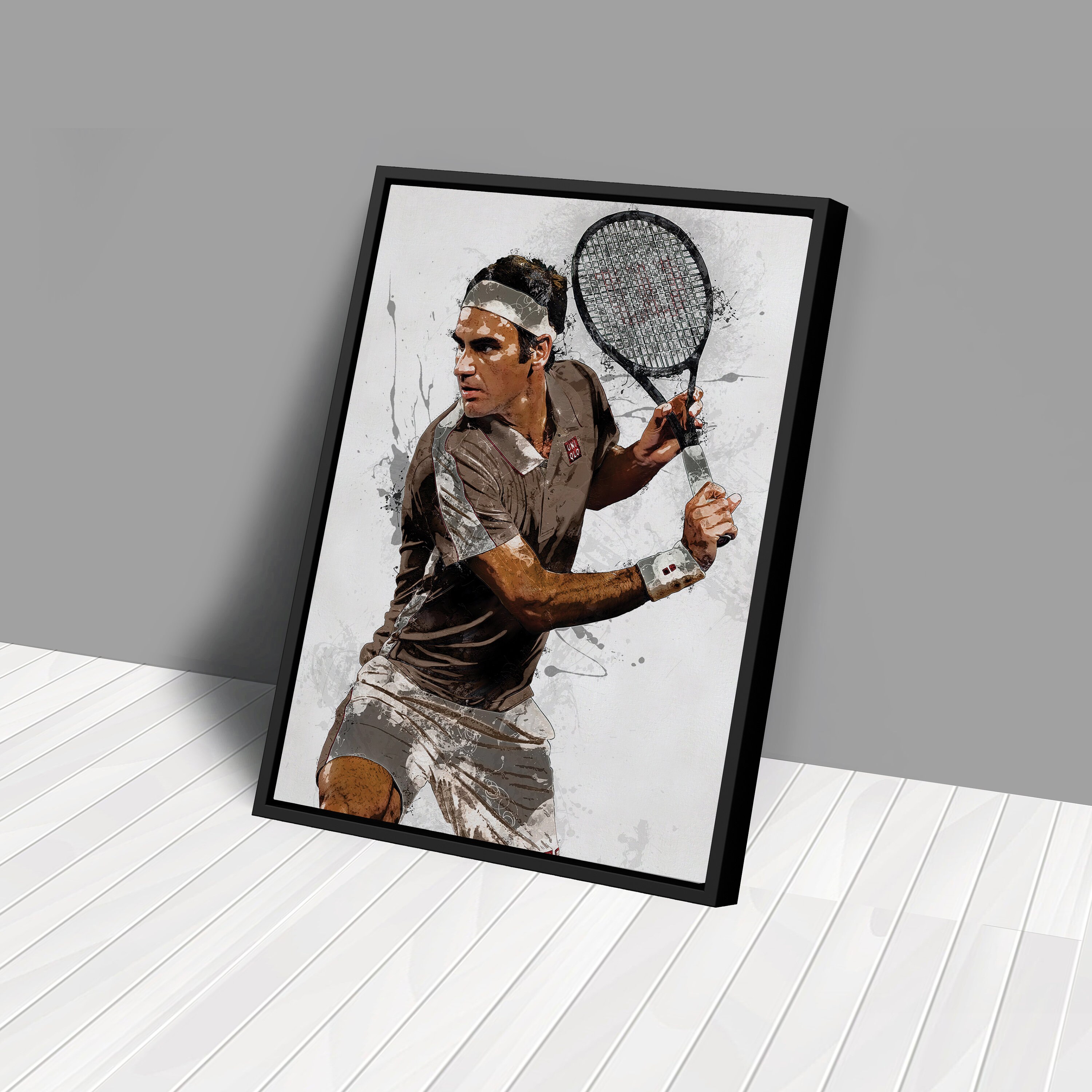 Roger Federer Poster Tennis Player Hand Made Posters Canvas Print Kids ...