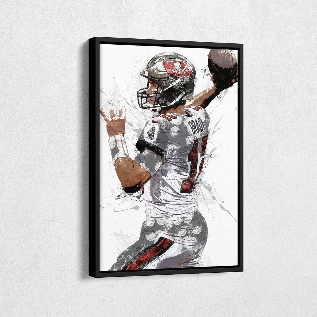 Tom Brady Canvas Poster Tampa Bay Buccaneers American Football Hand ...