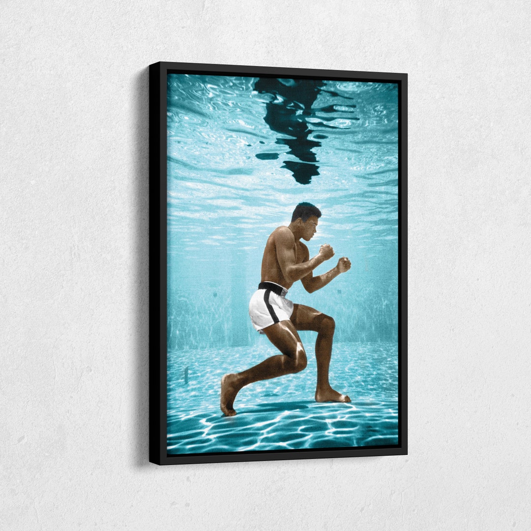Muhammad Ali Underwater Poster Boxing Hand Made Posters Canvas Print ...