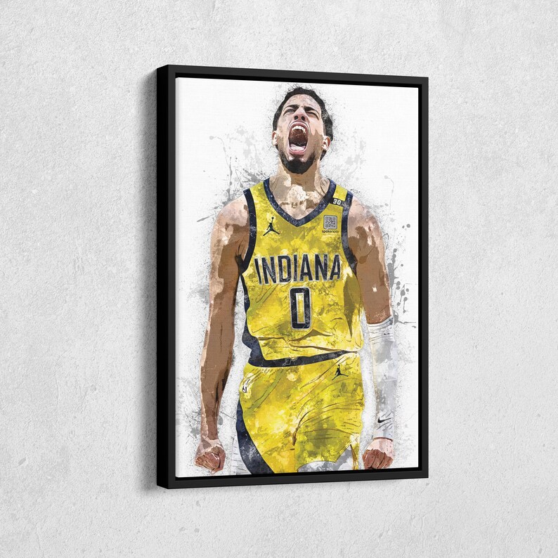 Tyrese Haliburton Canvas Print - Indiana Pacers Wall Art, NBA Decor for ...